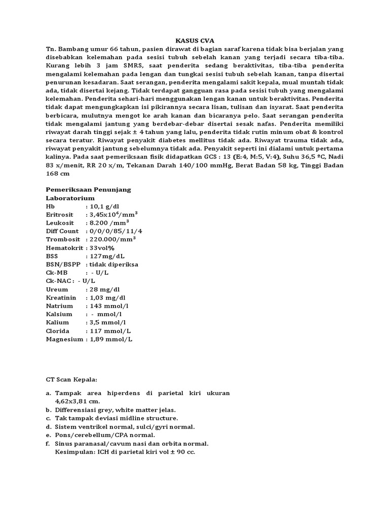 Analisa Data Kasus CVA | PDF