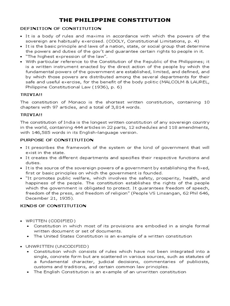 Philippine Constitution | PDF | World Politics | President Of The ...