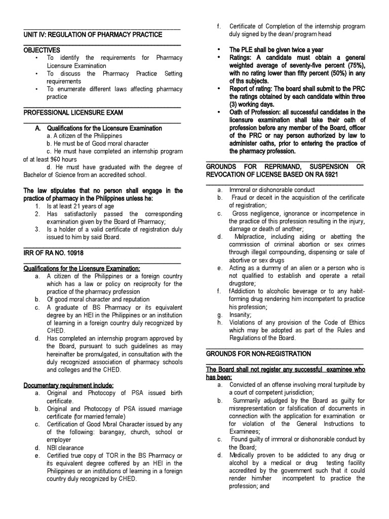 Unit Iv | PDF | Pharmacy | Pharmacist