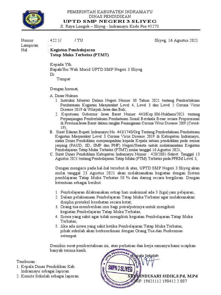 Surat Pemberitahuan PTMT-dikonversi | PDF