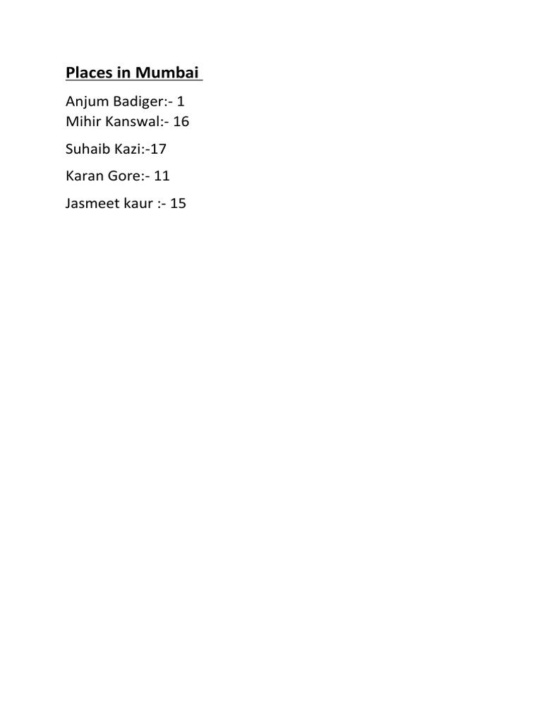Places in Mumbai | PDF