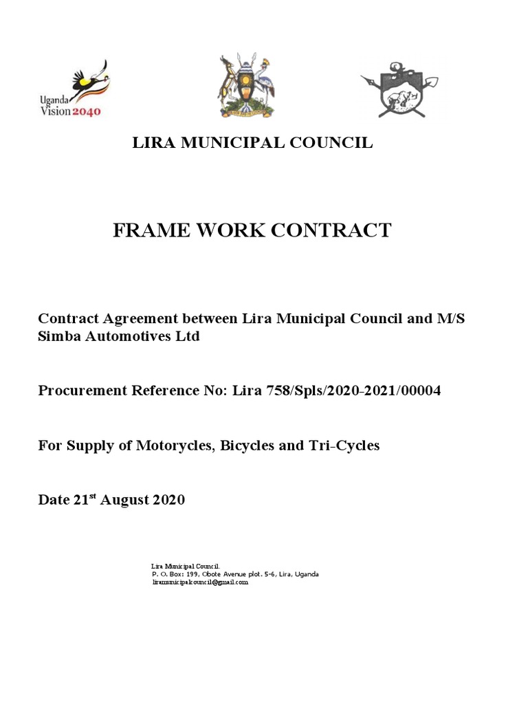 Supply of Motorcycle and Tricycle Simba Automotives | PDF | Indemnity ...