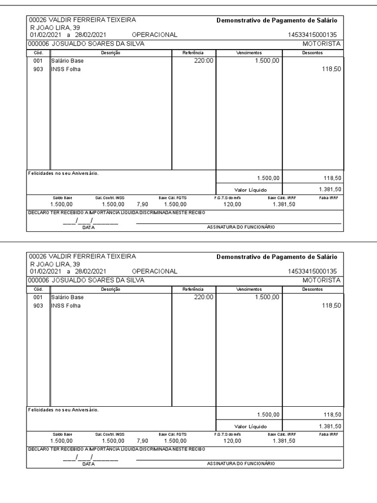 Holerite 022021 | PDF