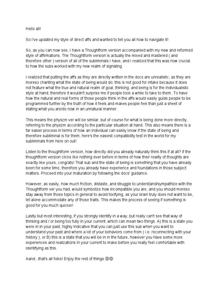 Minmin's Guide To Neo Affirmatives | PDF | Human Nature | Cognition