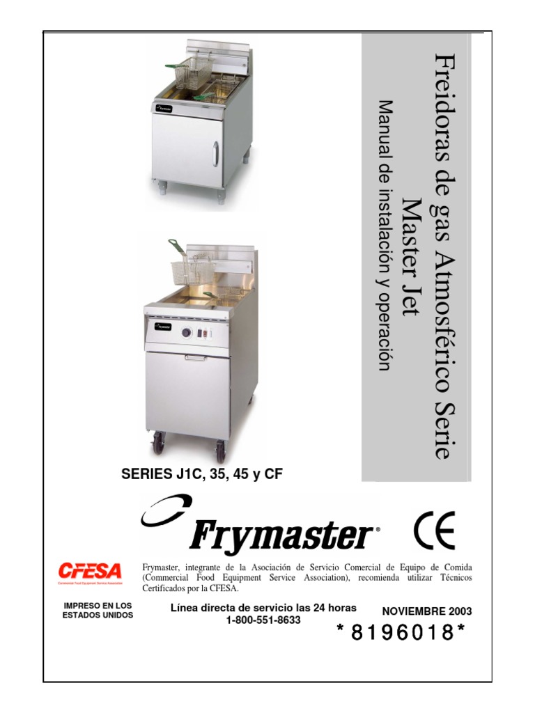 Manual FRYMASTER FPPH255CSD Freidora | PDF | Enchufes y tomas de corriente alterna | Termostato