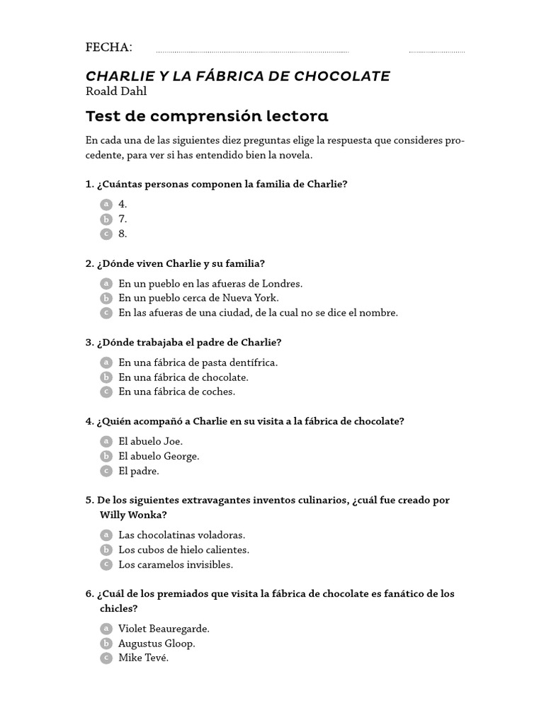Guia-De-Lectura-Charlie-Y-La-Fabrica-De-Chocolate 14 | PDF
