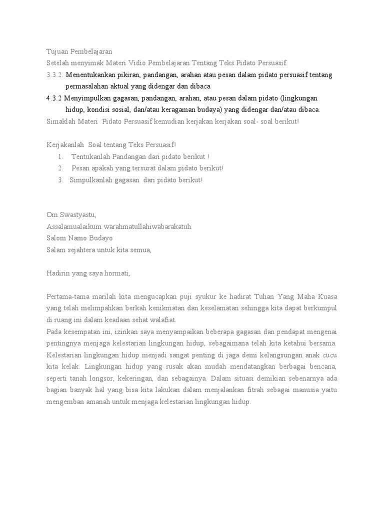 Tugas Teks Pidato | PDF | Karier & Perkembangan | Gaya Hidup