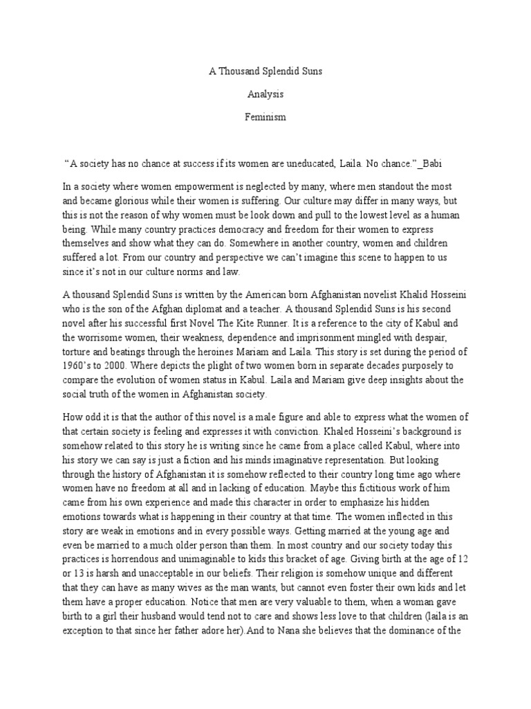 A Thousand Splendid Suns | PDF