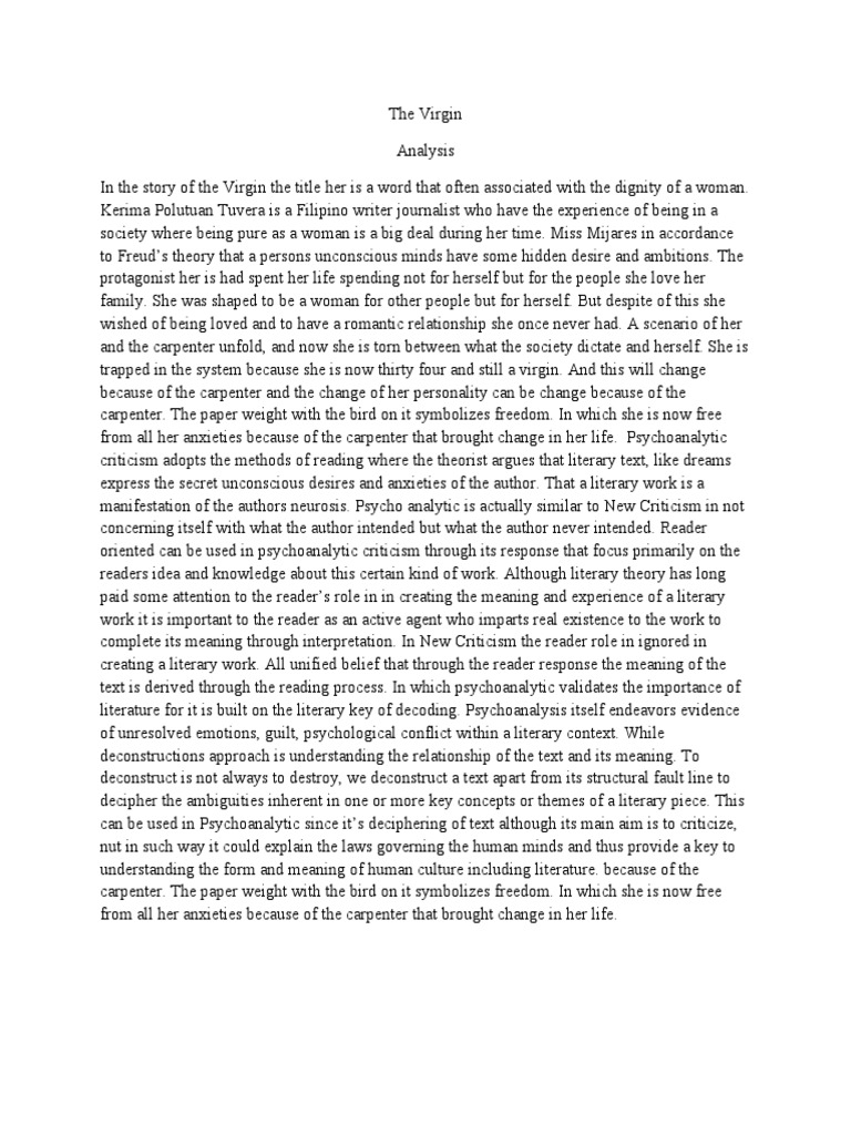 The Virgin Analysis | PDF | Psychoanalysis | Unconscious Mind