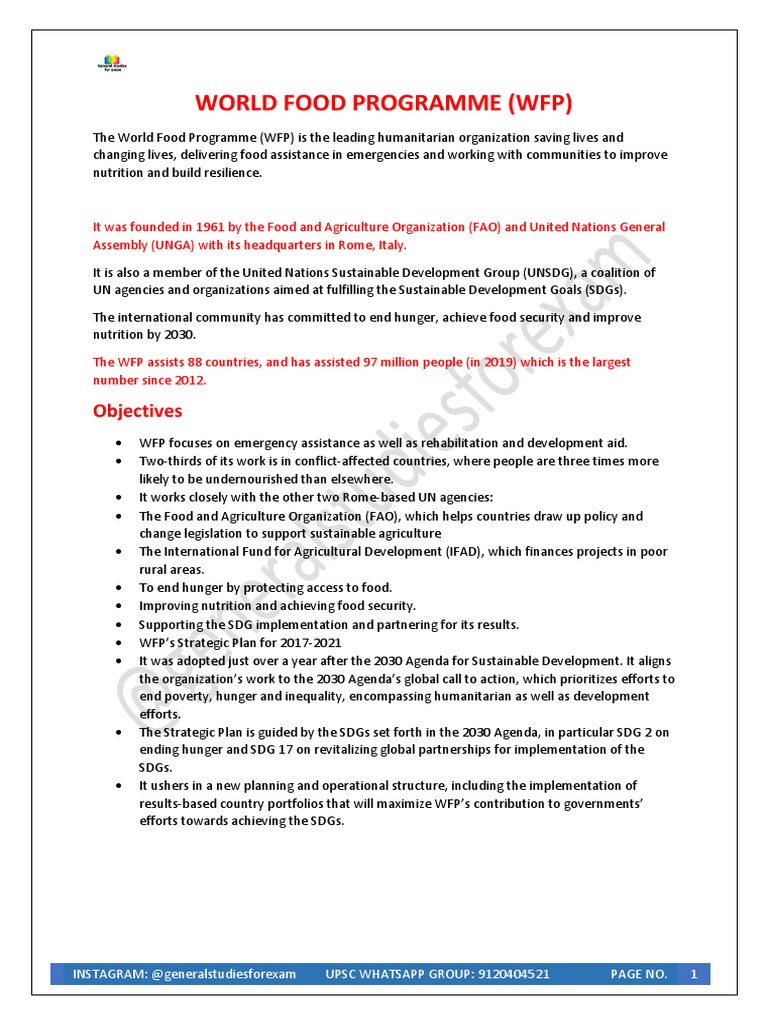 World Food Programme | PDF | World Food Programme | Hunger