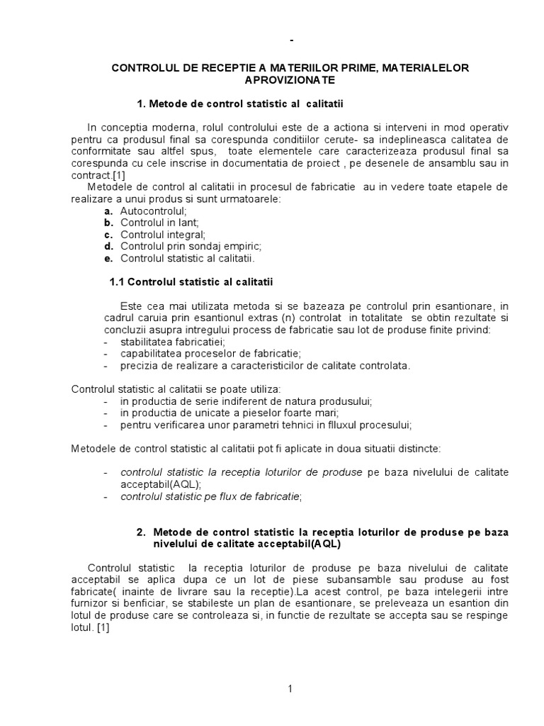 Controlul-de-Receptie-a-Materiilor-Prime-doc MAI BUN | PDF