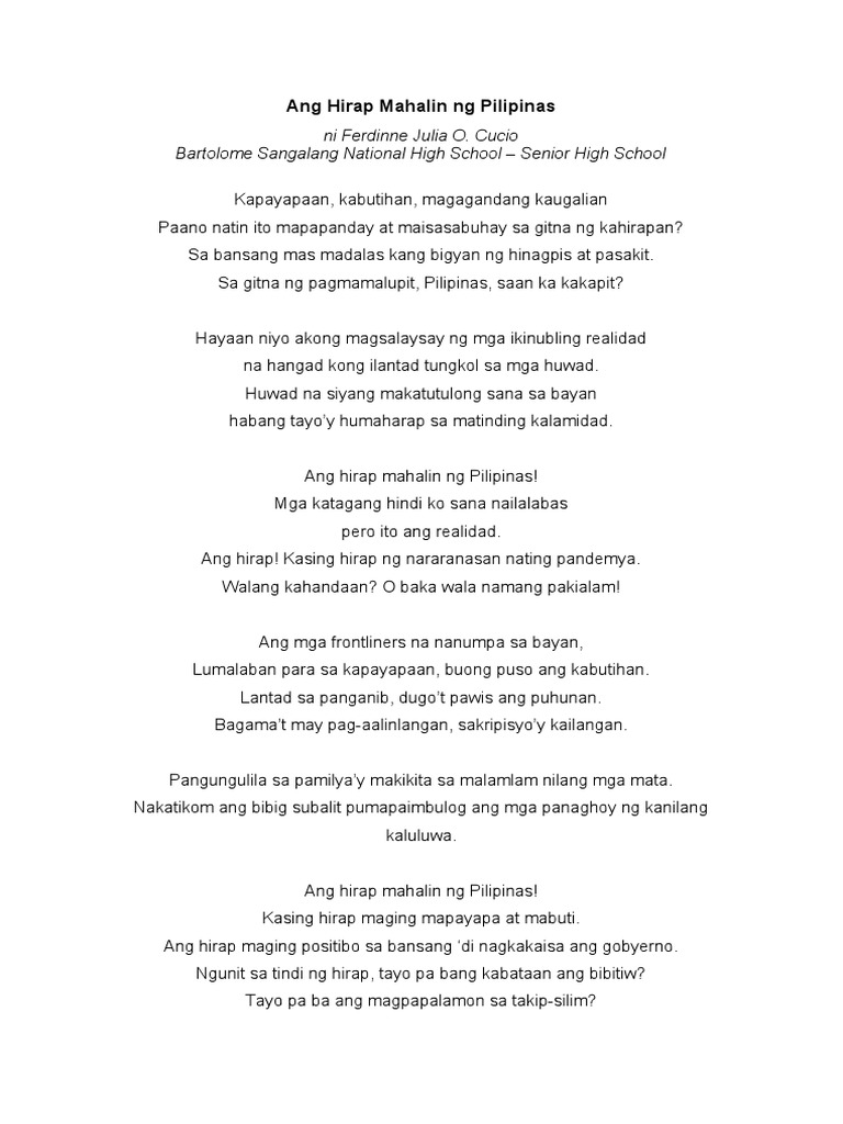 Ang Hirap Mahalin NG Pilipinas | PDF