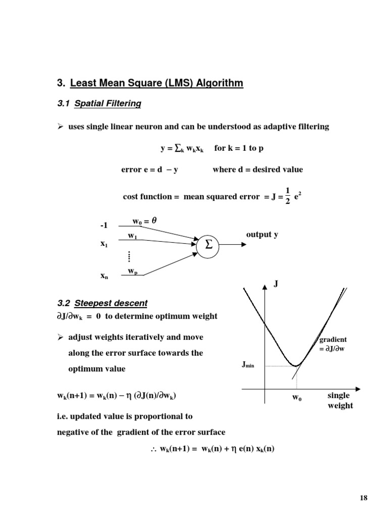Least Mean Square (LMS) Algorithm: 3.1 Spatial Filtering | PDF ...