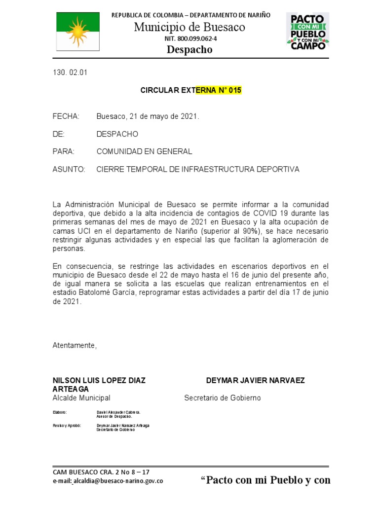 CIRCULAR EXTERNA No. 0014 | PDF