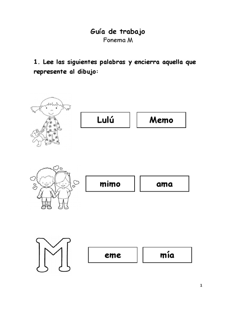 Actividades para el Fonema M | PDF