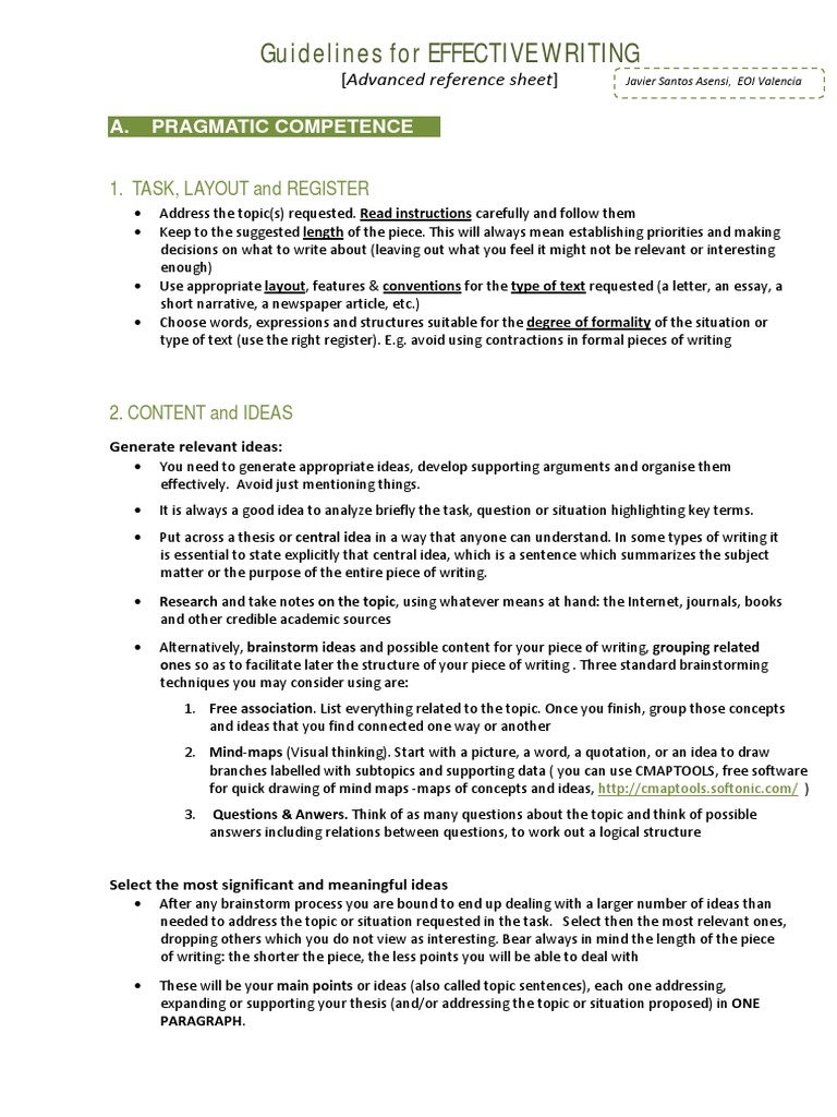 Effective Writing Guidelines | PDF | English Language | Idea