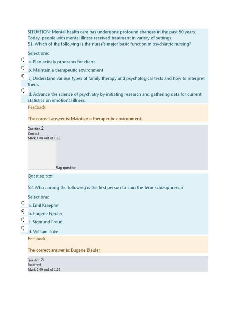 Midterm Exam | PDF | Psychiatry | Psychiatric And Mental Health Nursing