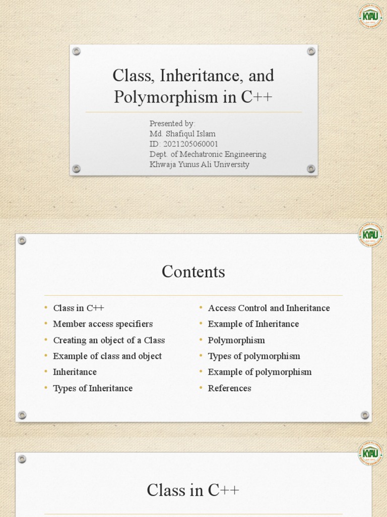 Class Inheritance And Polymorphism In C Pdf Class Computer Programming Inheritance