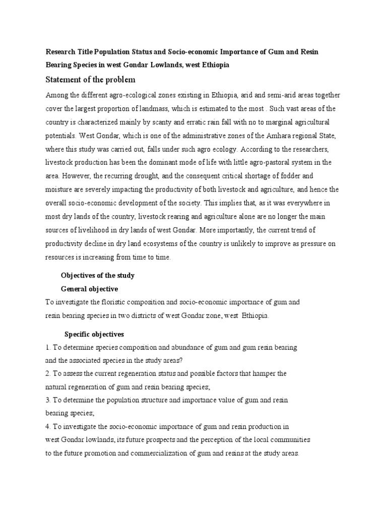 Statement of The Problem | PDF | Agriculture | Natural Environment