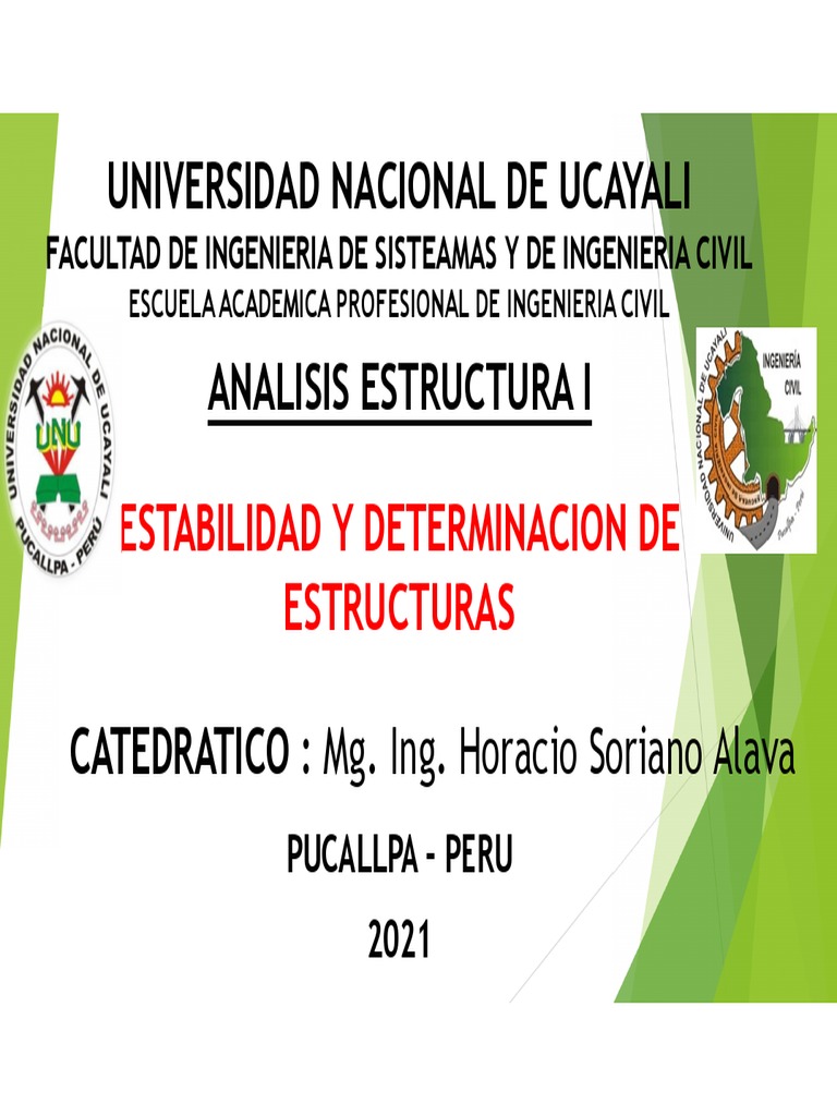 UNIDAD 1 - 3 Estabilidad y Determinacion de Estructuras Parte 1 | PDF ...