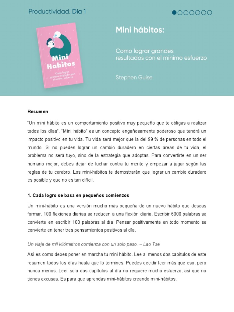 1 - Mini Habitos | PDF | Motivación | Motivacional