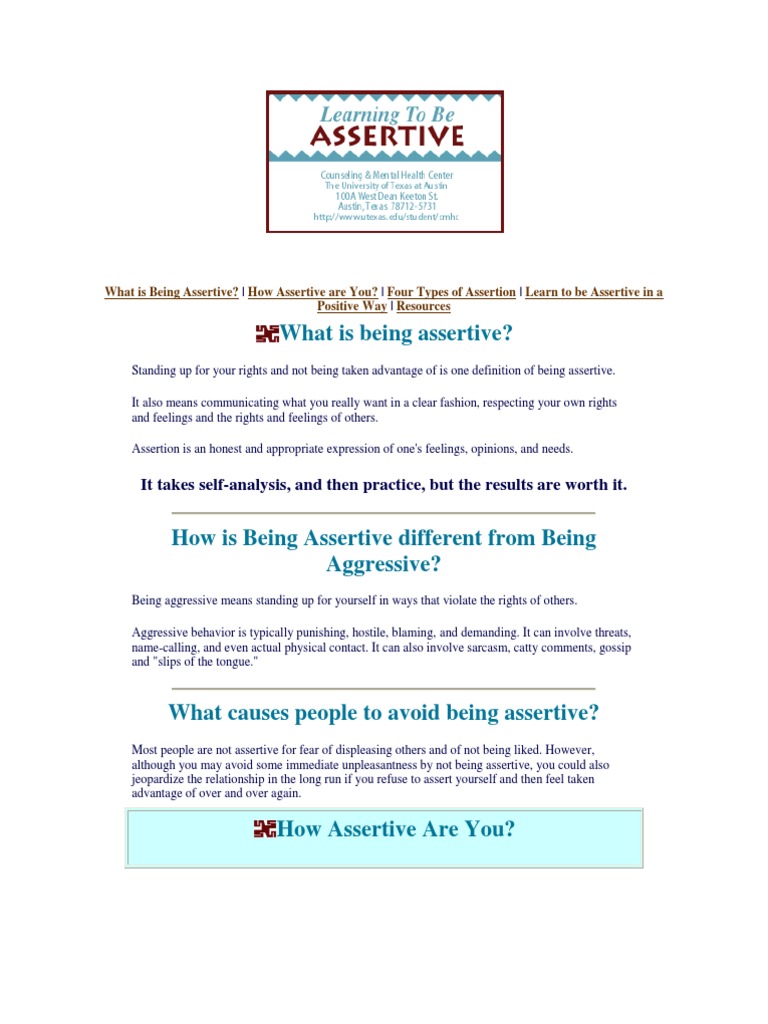 What Is Being Assertive | PDF | Anger | Emotions