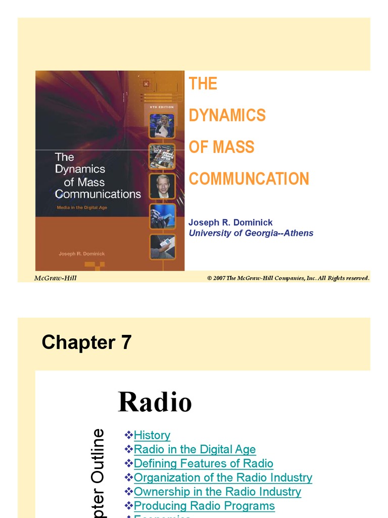 THE Dynamics of Mass of Mass Communcation: Joseph R. Dominick | PDF ...