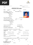Personal Data Sheet Form