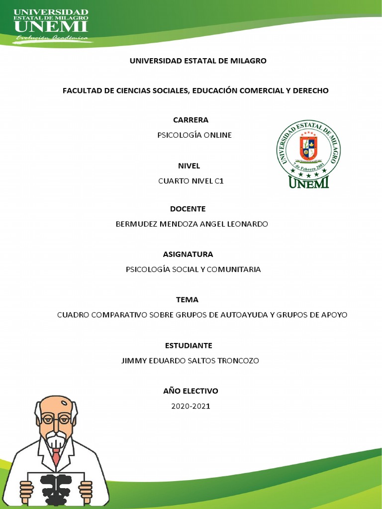 Cuadro Comparativo Grupos De Apoyo Y Autoapoyo Descargar Gratis Pdf 5223