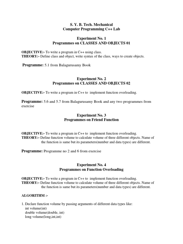 Cpp Experiments 2020 Pdf C Subroutine 