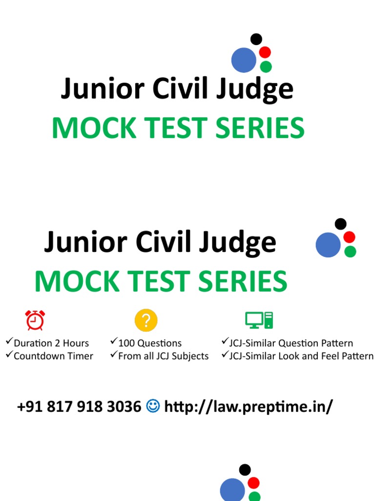 Junior Civil Judge Mock Test Series | PDF