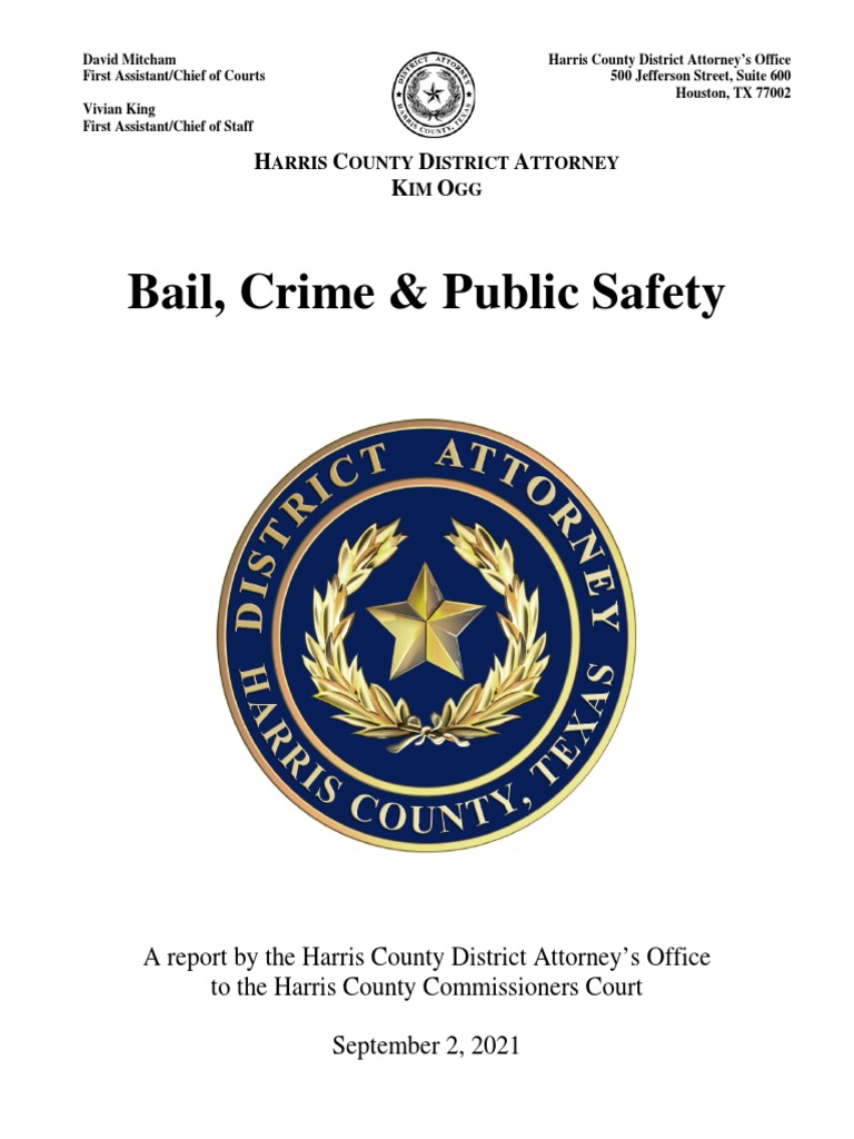 HCDAO Bail Crime Public Safety Report 09.02.21 | PDF | Recidivism | Bail