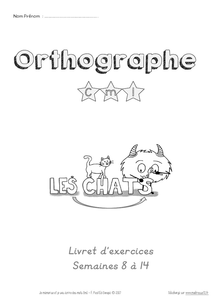 Cm1 Livrets Exercices CM1 P2 ORTHOGRAPHE | PDF