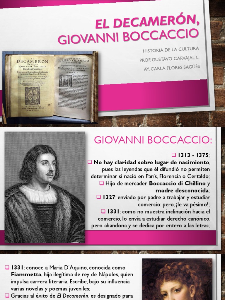 Presentación El Decameron PDF | PDF | Muerte negra | Giovanni Boccaccio