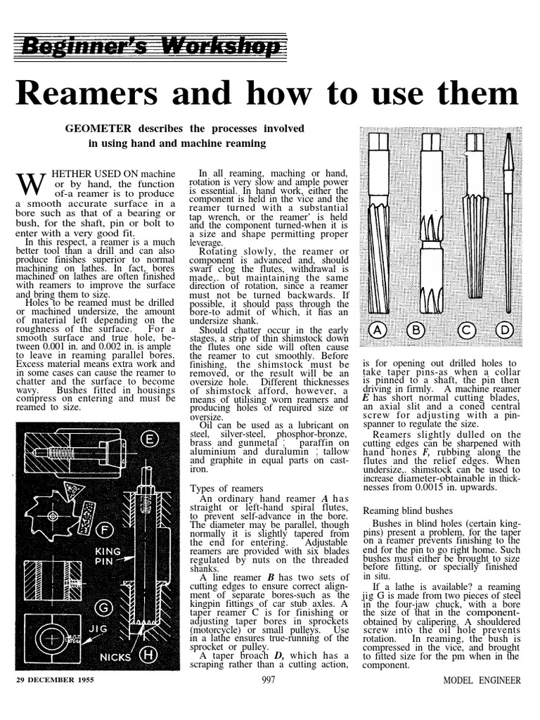 Reamers | PDF | Machines | Cutting Tools