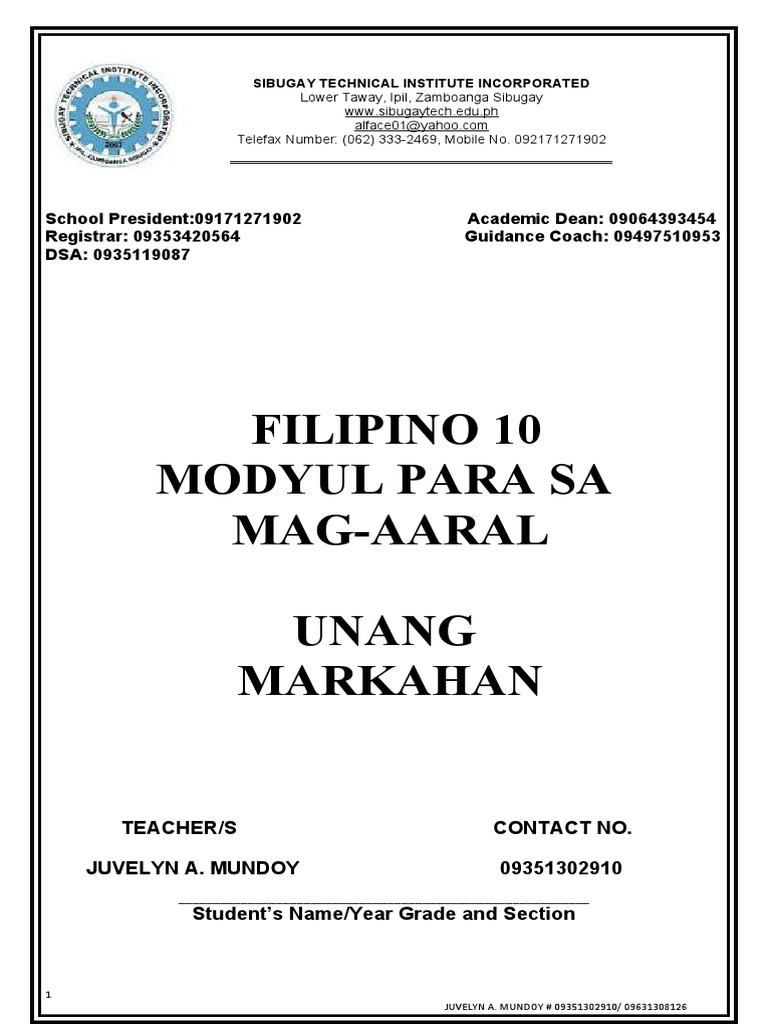 GRADE 10 - Q1 Module Final | PDF