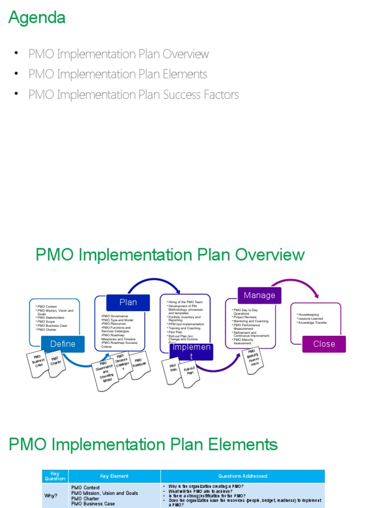 PMO Implementation Plan Overview | PDF | Business