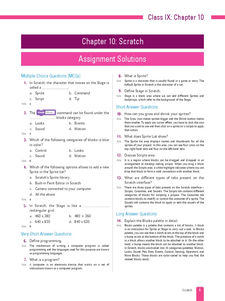 Chapter 10 Scratch Assignment Solutions Pdf Scratch Programming 7643