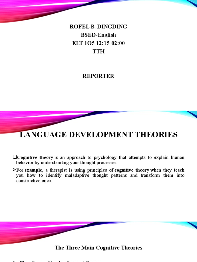 Cognitive Theory in Language Development | PDF | Cognitive Psychology ...