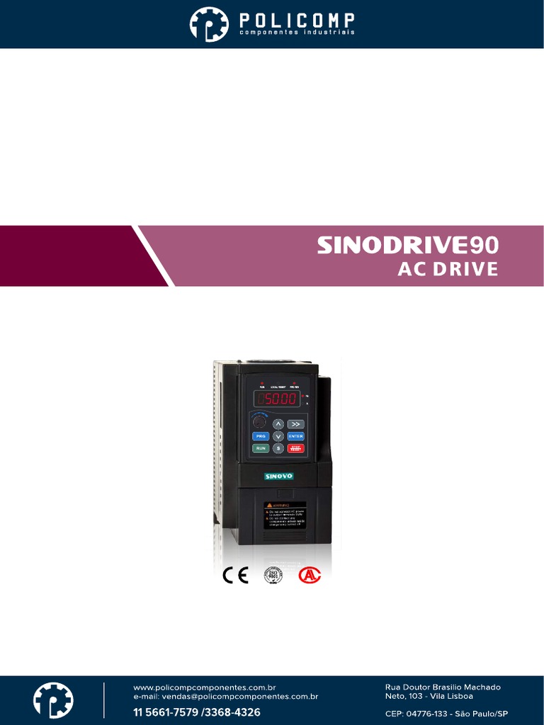 Catalogo Inversor de Frequência Sinovo - SD90 | PDF