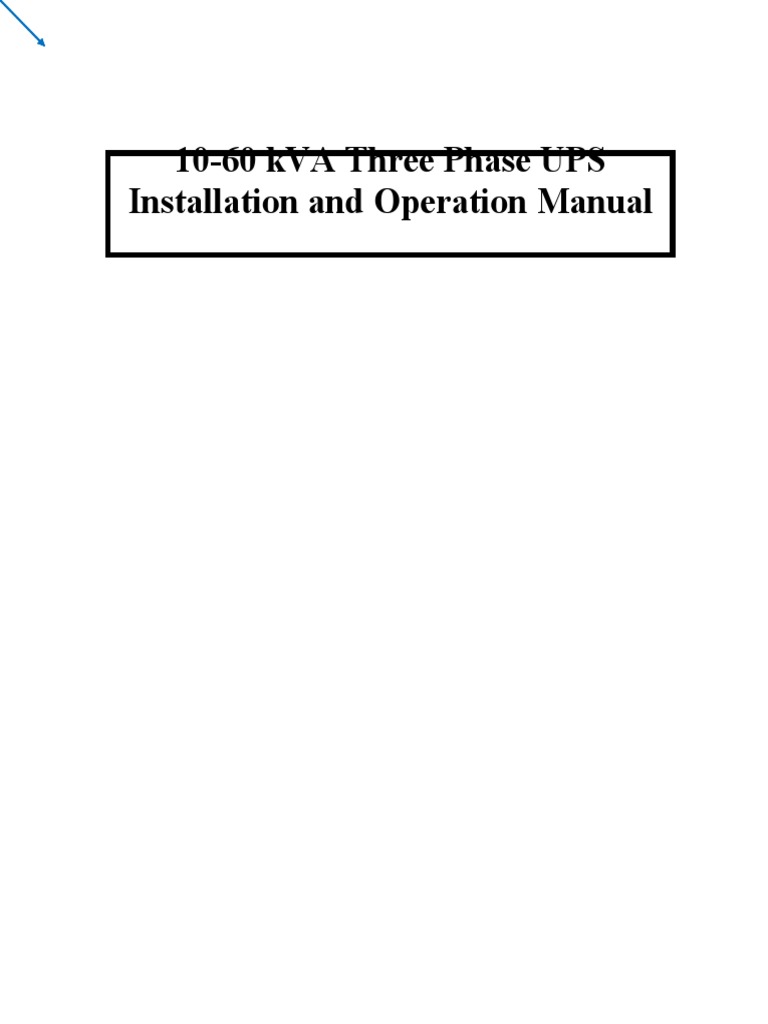 10-60kVA UPS - NEUTRAL - En-EU Installation and Operation Manual (A5 ...