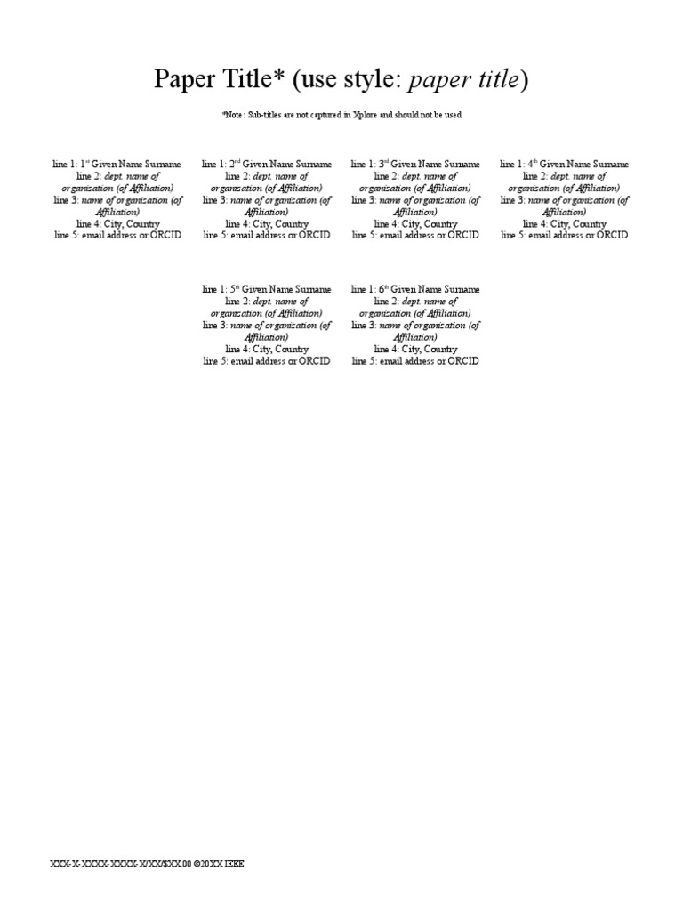 Paper Title (Use Style: Paper Title) : Note: Sub-Titles Are Not ...