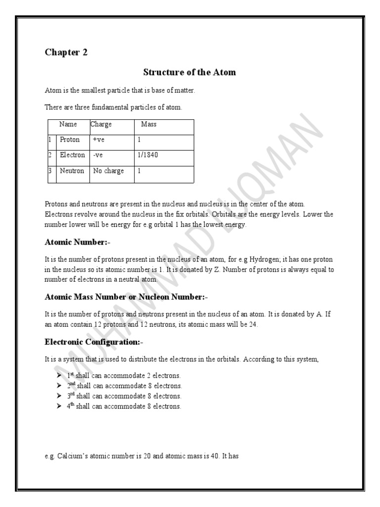 Chapter 2. Atomic Structure | PDF | Ion | Atoms