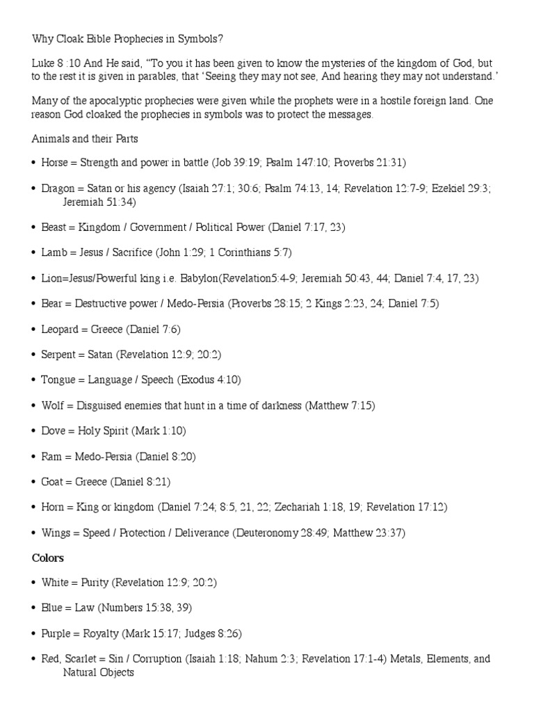 Bible Prophecies in Symbols | PDF | Prophecy | Religious Behaviour And ...