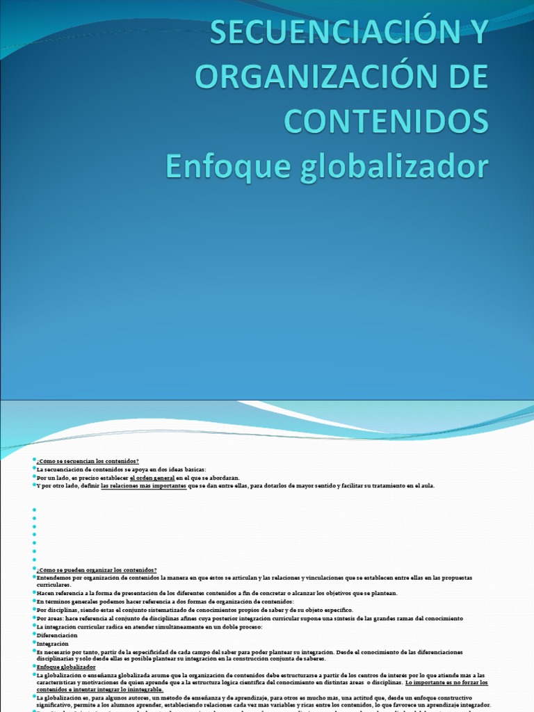 Organizacion y Secuenciaci N de Contenidos | PDF | Aprendizaje | Conocimiento