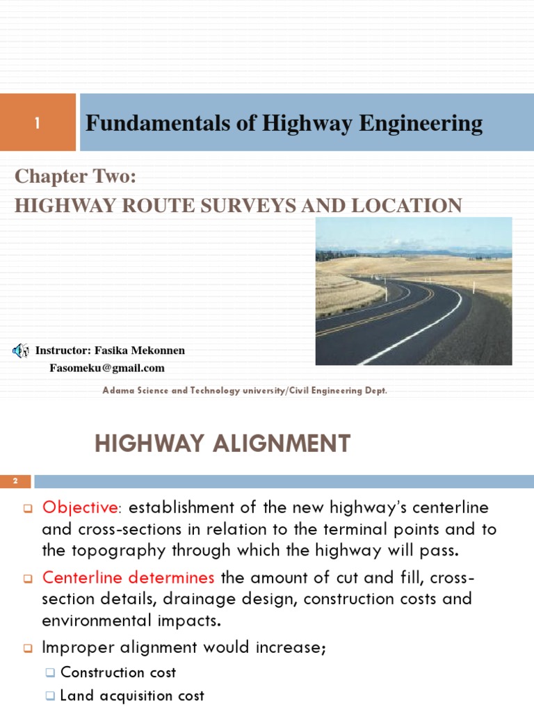 Highway Route Survey Fundamentals | PDF | Civil Engineering | Surveying
