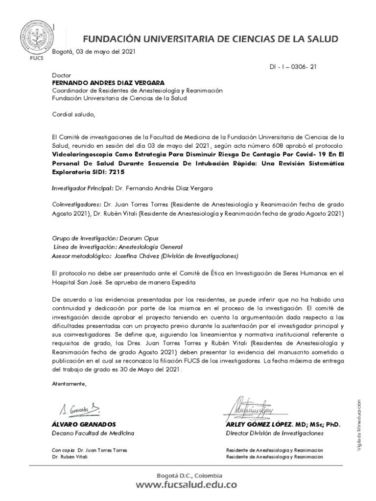 Carta Ci No. 0306 Mayo 03 Del 2021 | PDF | Doctorado