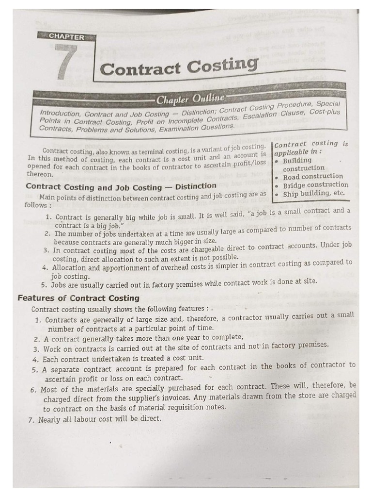 Contract Costing | PDF