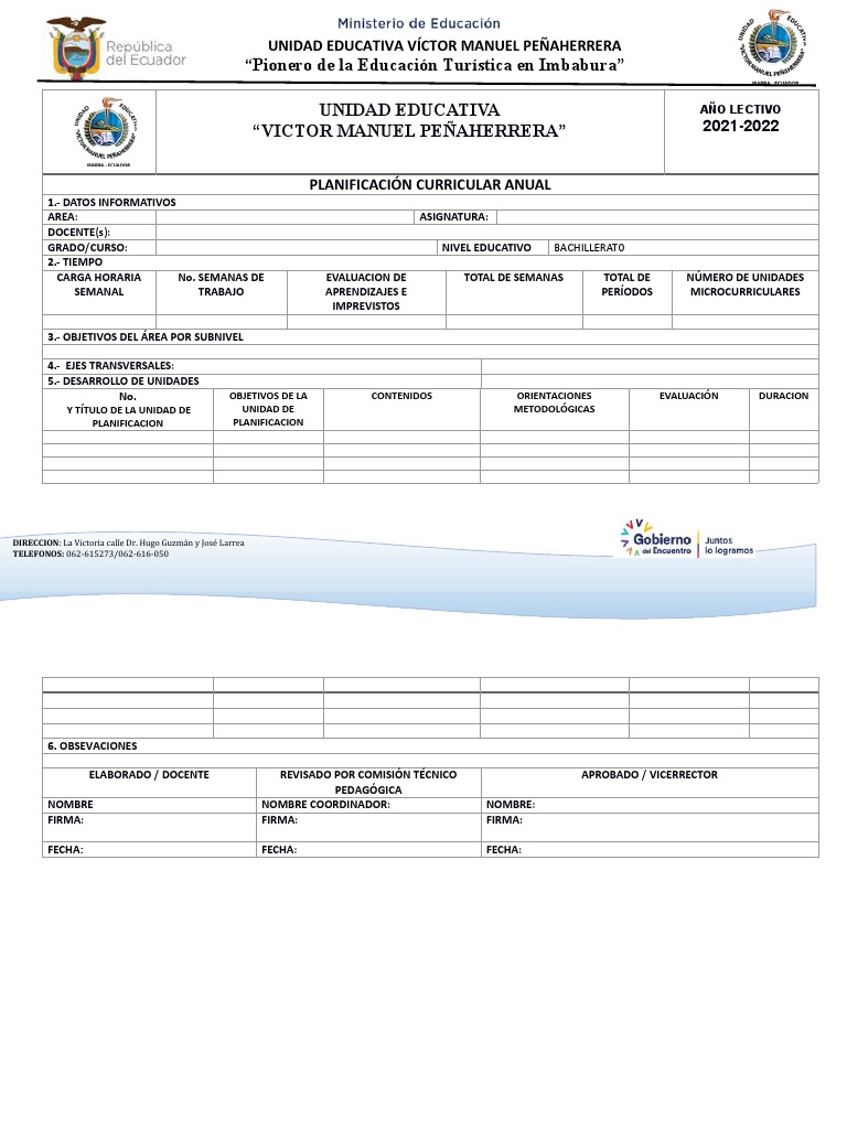 Formato Pca 2022 | PDF