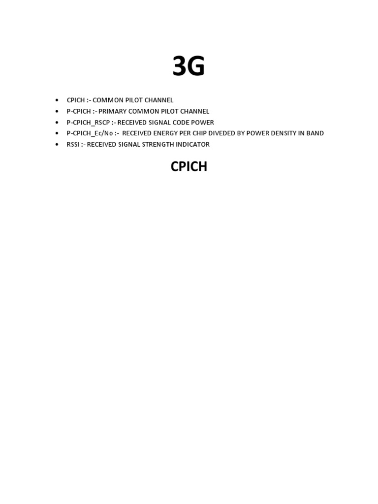 Cpich | PDF | Technology & Engineering